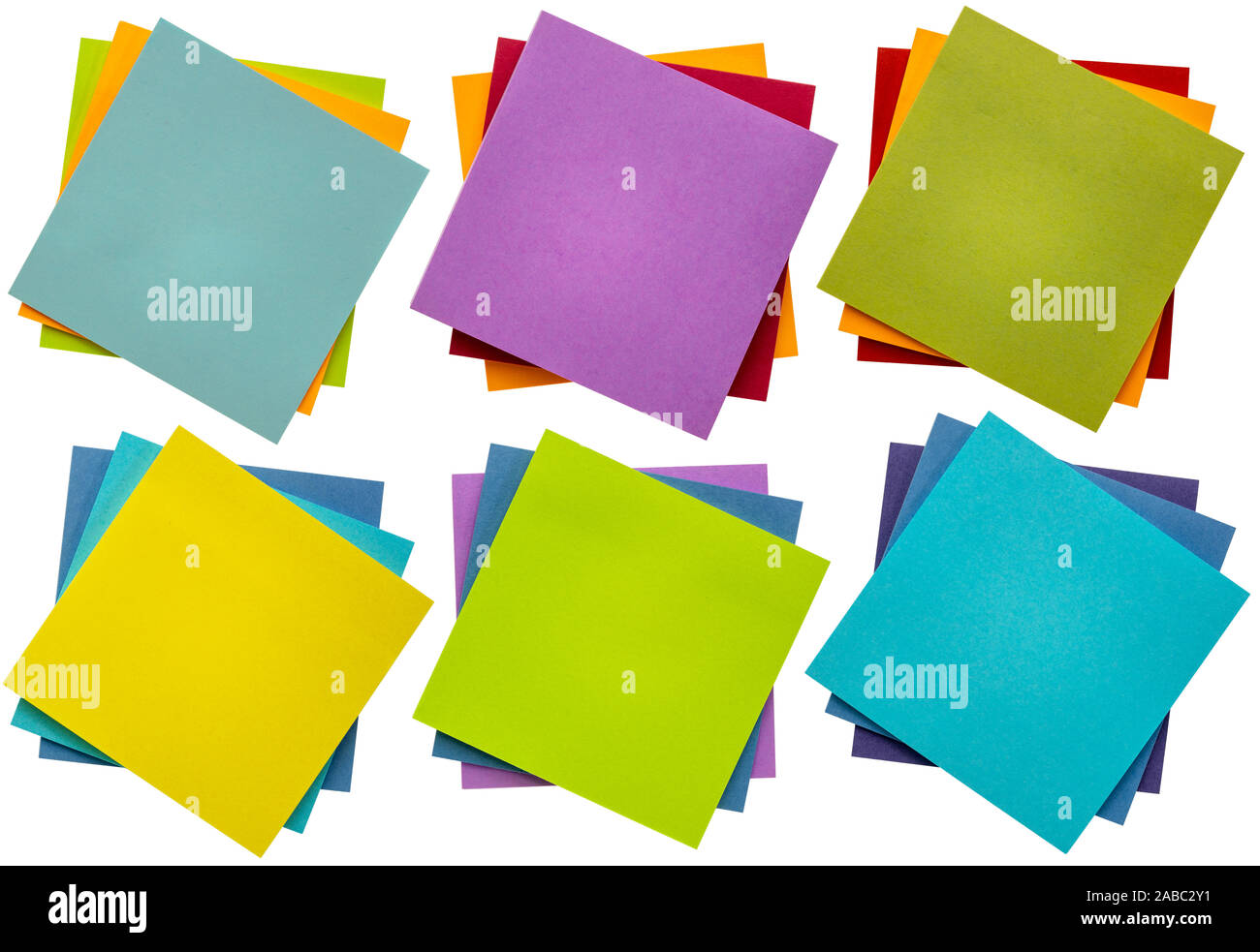 sticky reminder notes isolated on white - a set of notepad stacks with ...