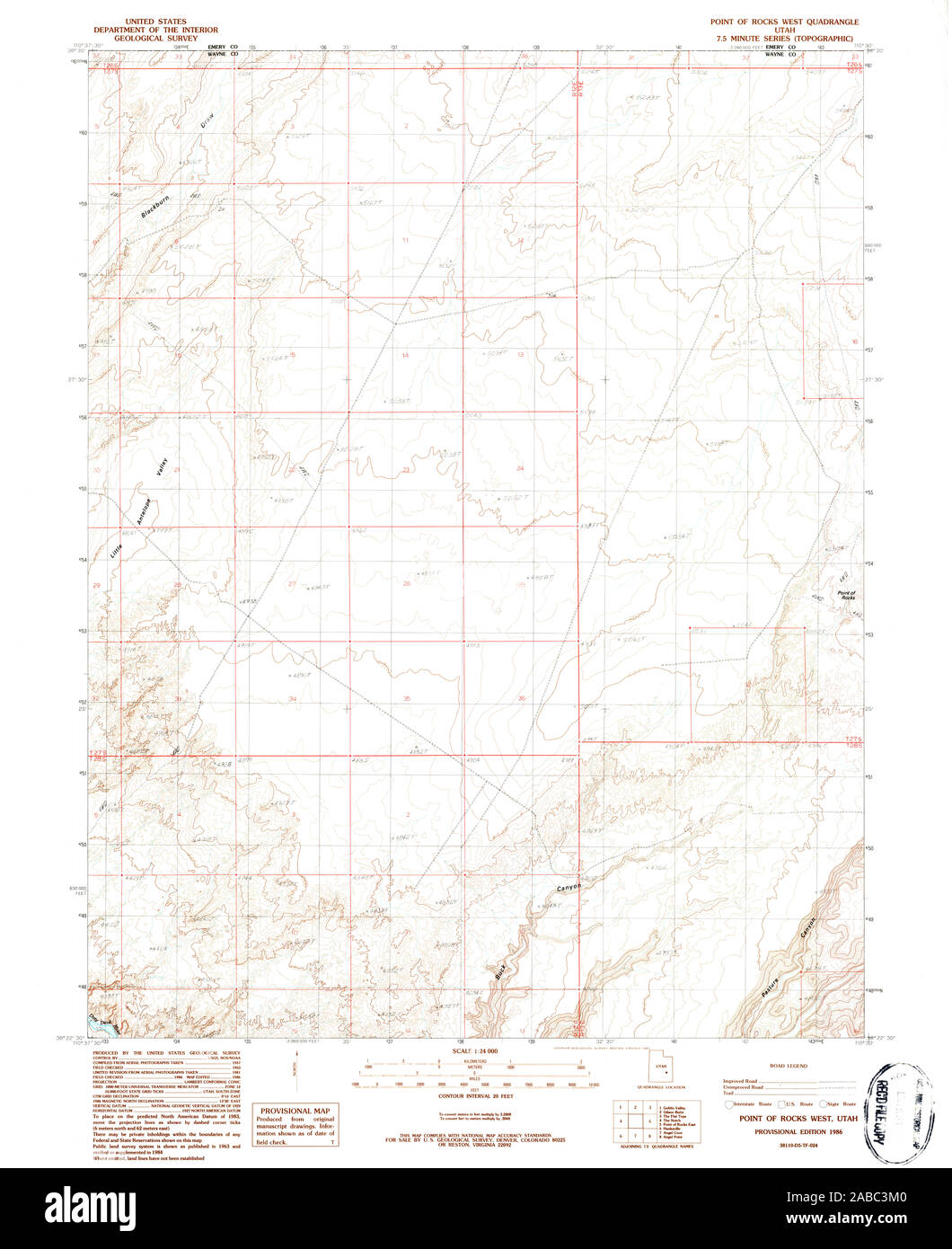 UT Point of Rocks West 251346 1986 24000 Restoration Stock Photo - Alamy