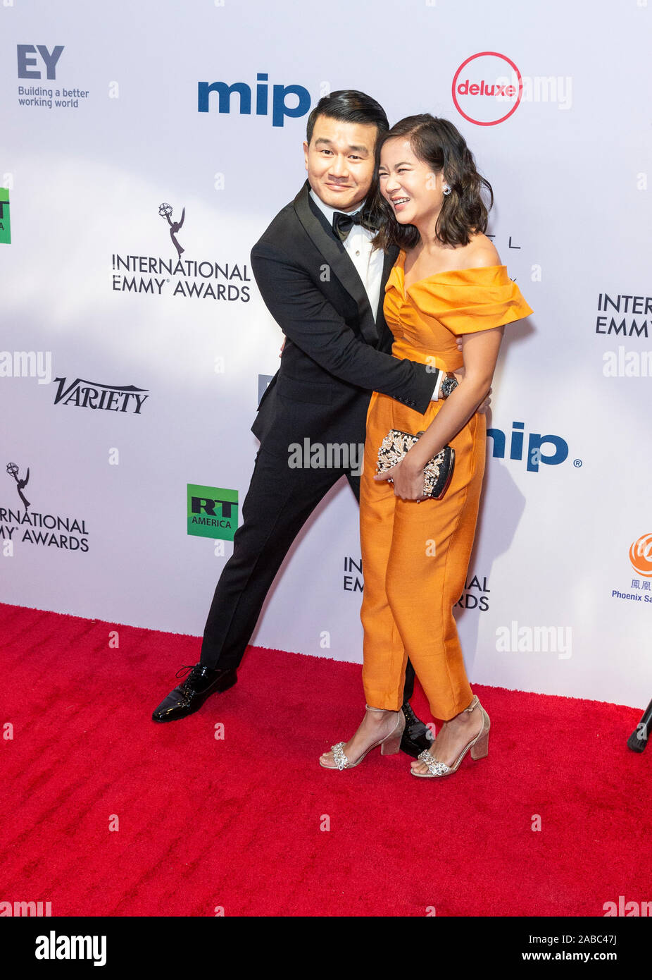 New York, NY - November 25, 2019: Ronny Chieng and Hannah Pham attend 47th International Emmy ...