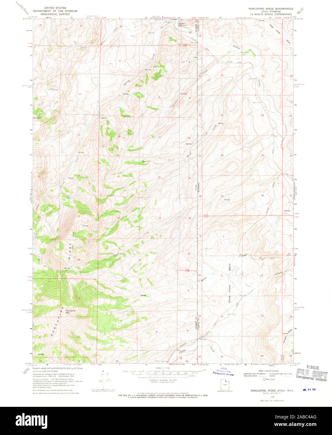 UT Porcupine Ridge 251372 1968 24000 Restoration Stock Photo - Alamy