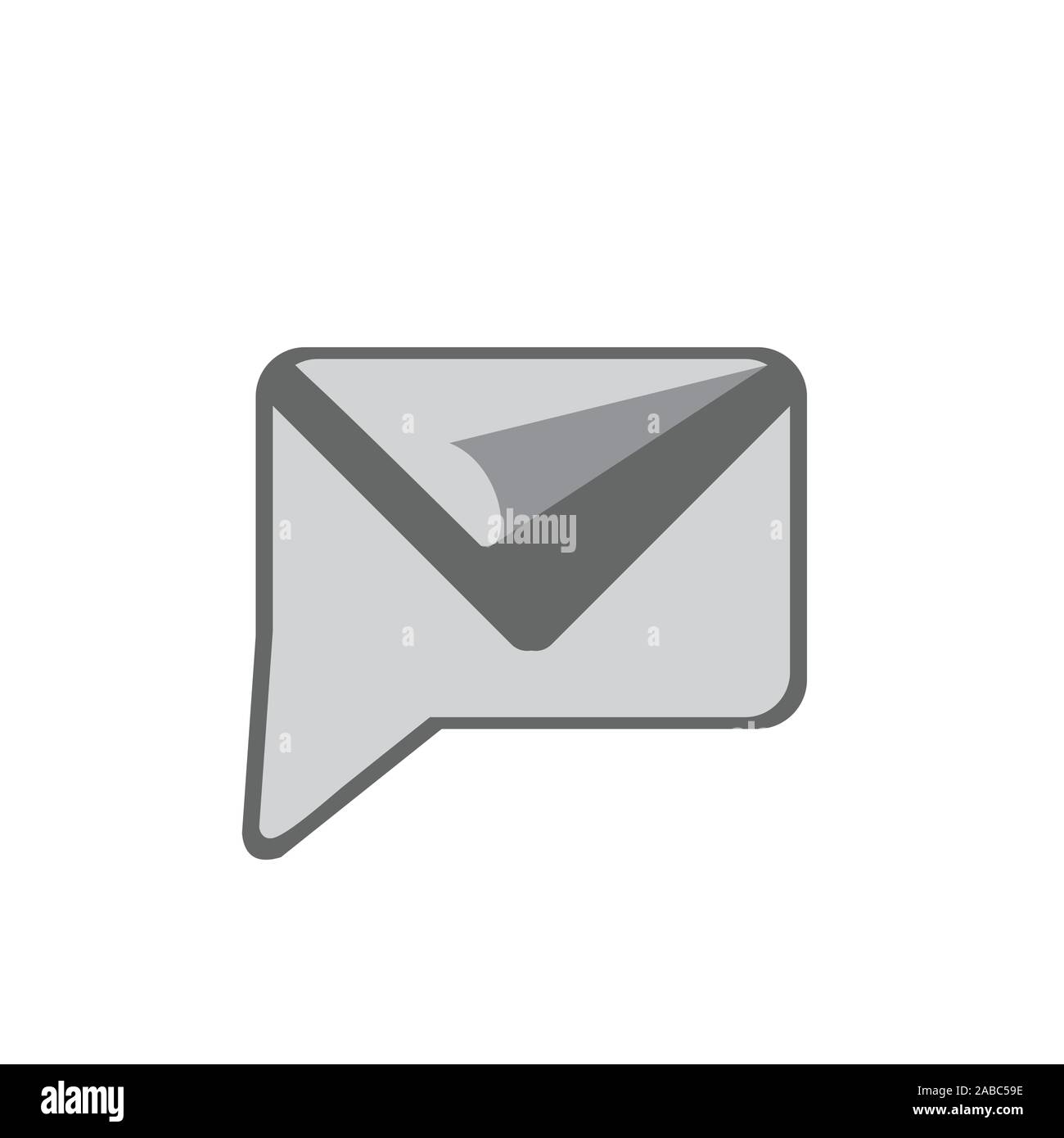 email paper fold simple icon 3d vector Stock Vector Image & Art - Alamy