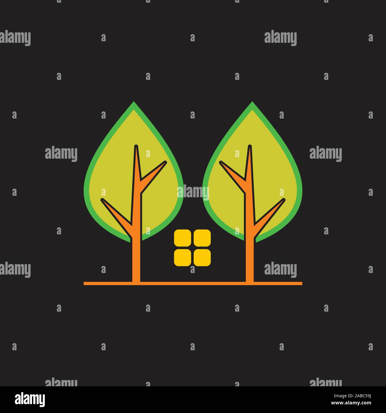 home tree symbol vector Stock Vector Image & Art - Alamy