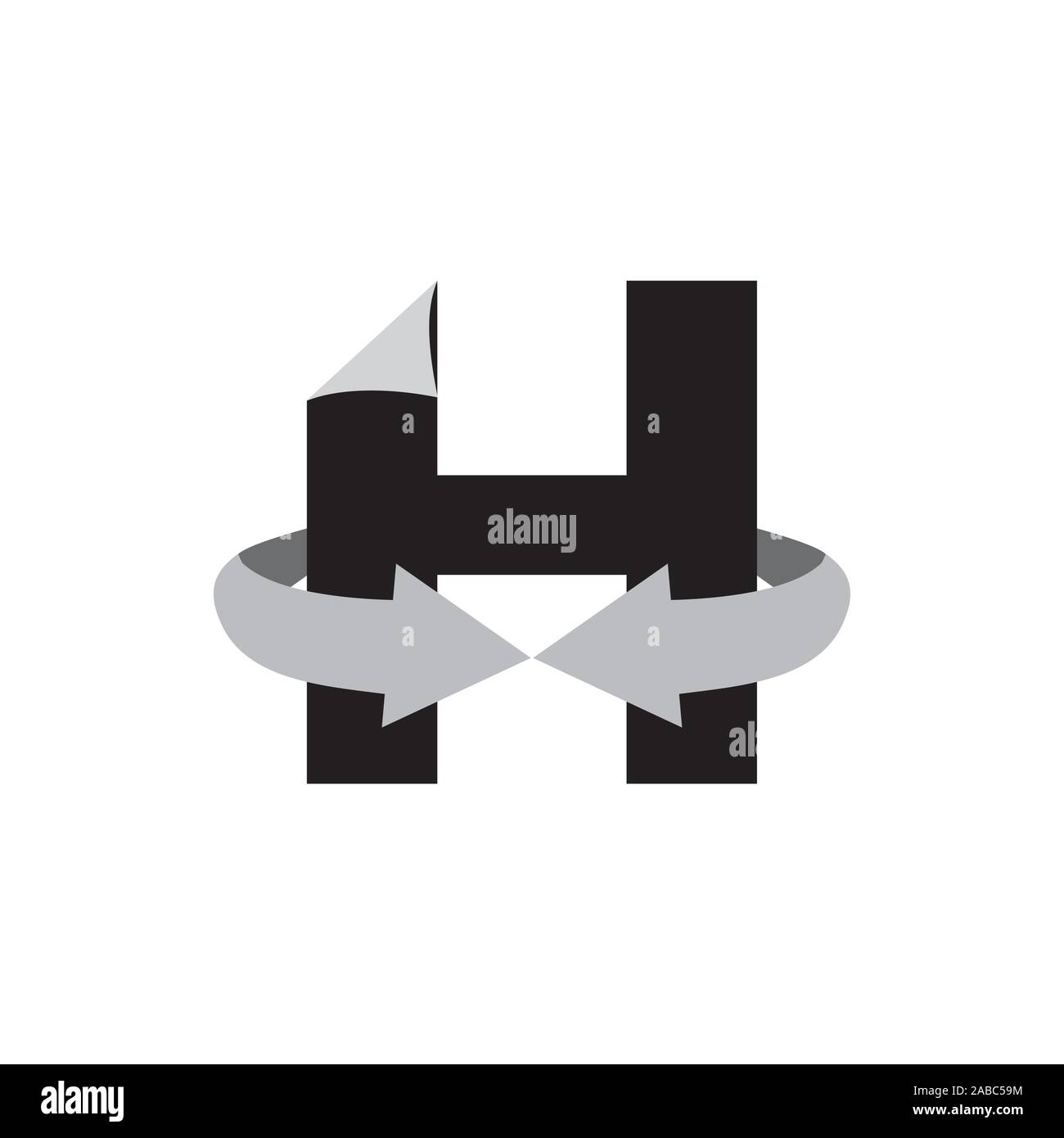 letter h 3d circle arrow logo vector Stock Vector Image & Art - Alamy