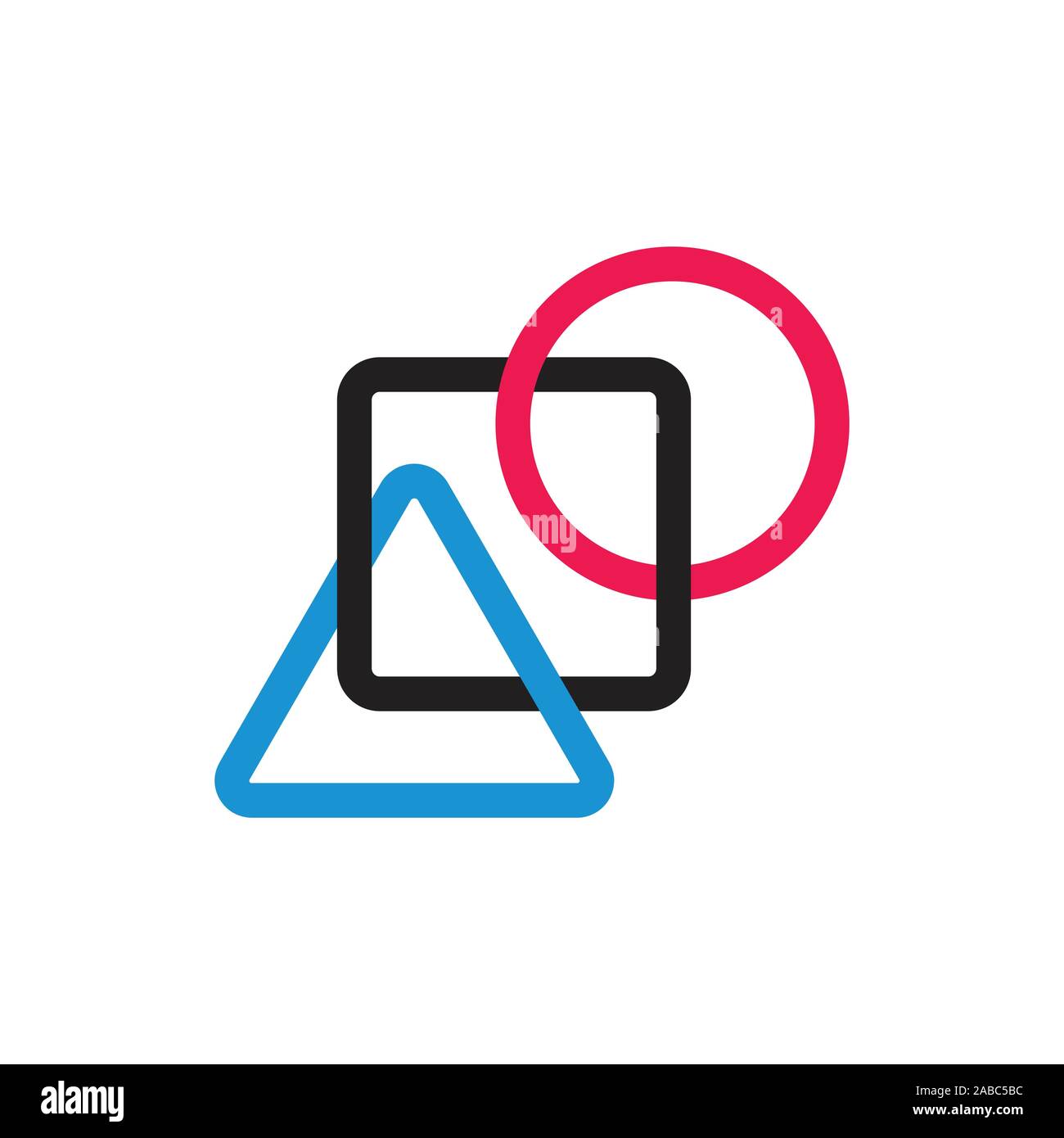 linked basic shape kid learn design logo vector Stock Vector Image ...