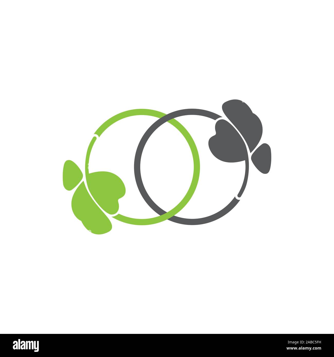 linked circle leaf geometric logo vector Stock Vector Image & Art - Alamy