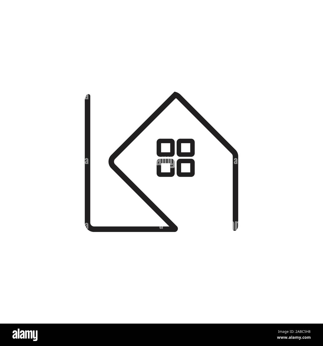 letter k home square geometric logo vector Stock Vector Image & Art - Alamy