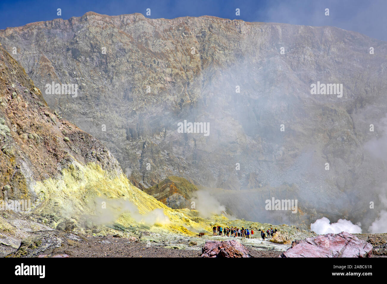 Tourist group on Whakaari (White Island), New Zealand's most active ...