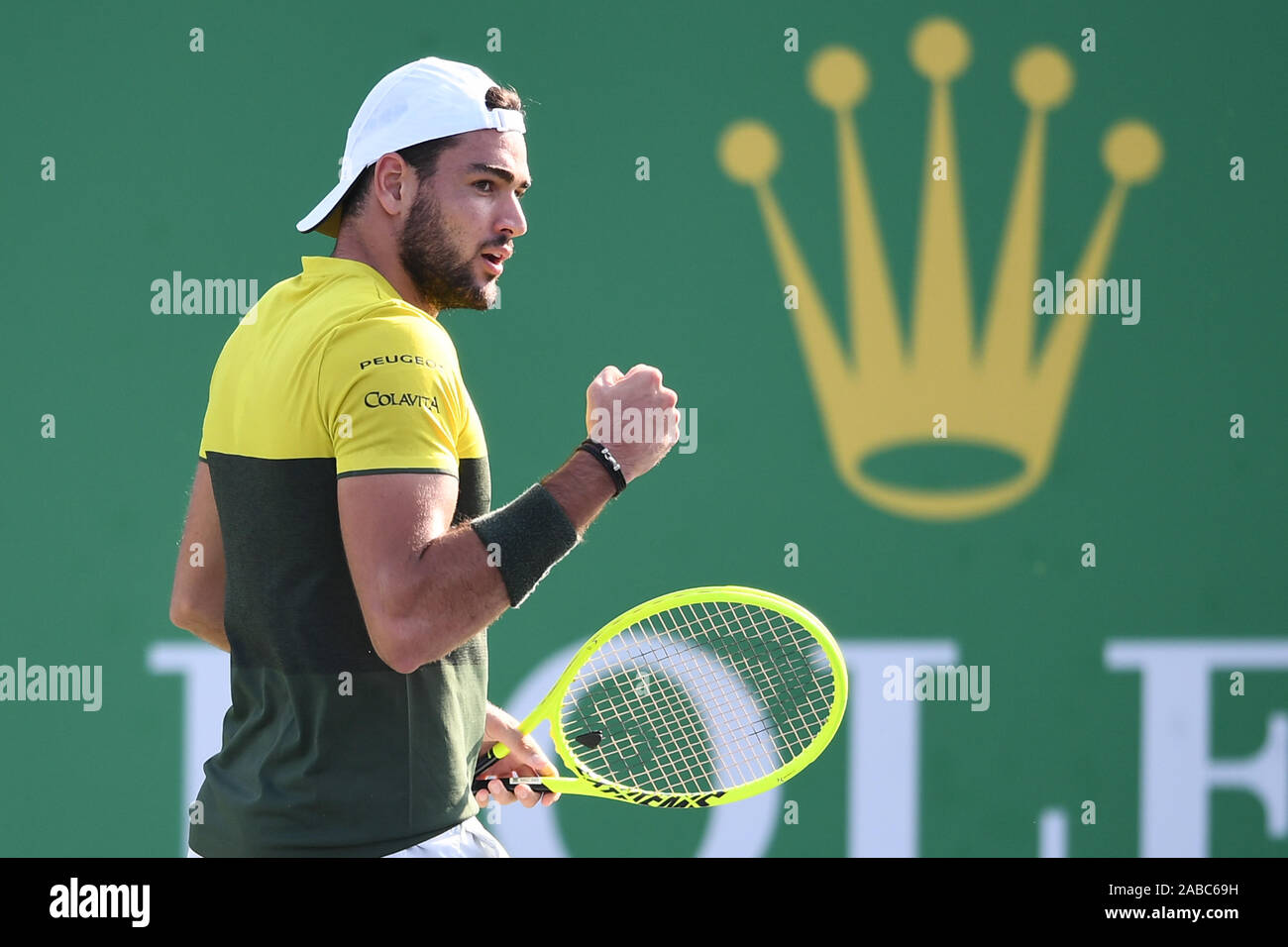 Italian professional tennis player Matteo Berrettini competes against ...