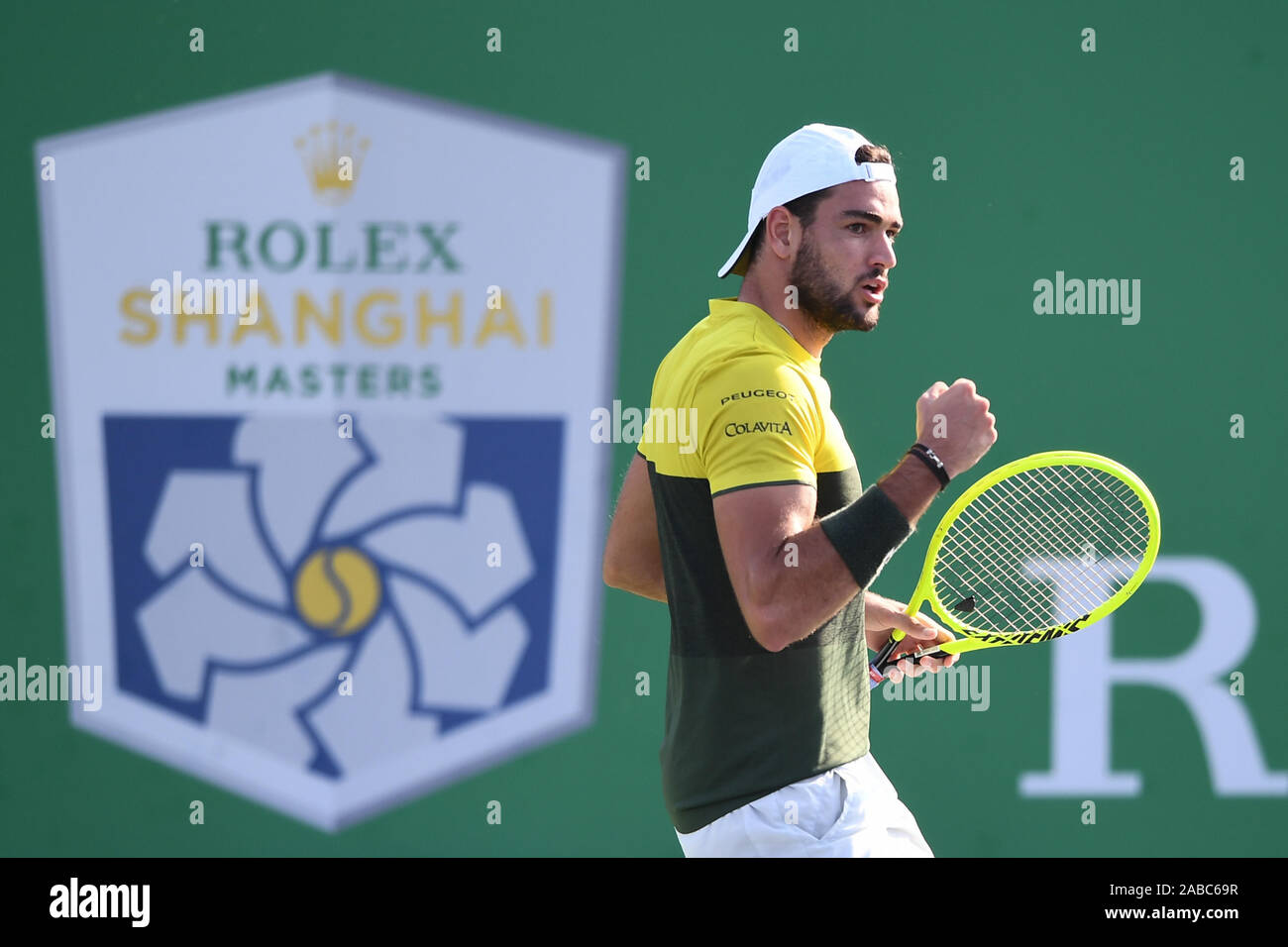 Italian professional tennis player Matteo Berrettini competes against ...