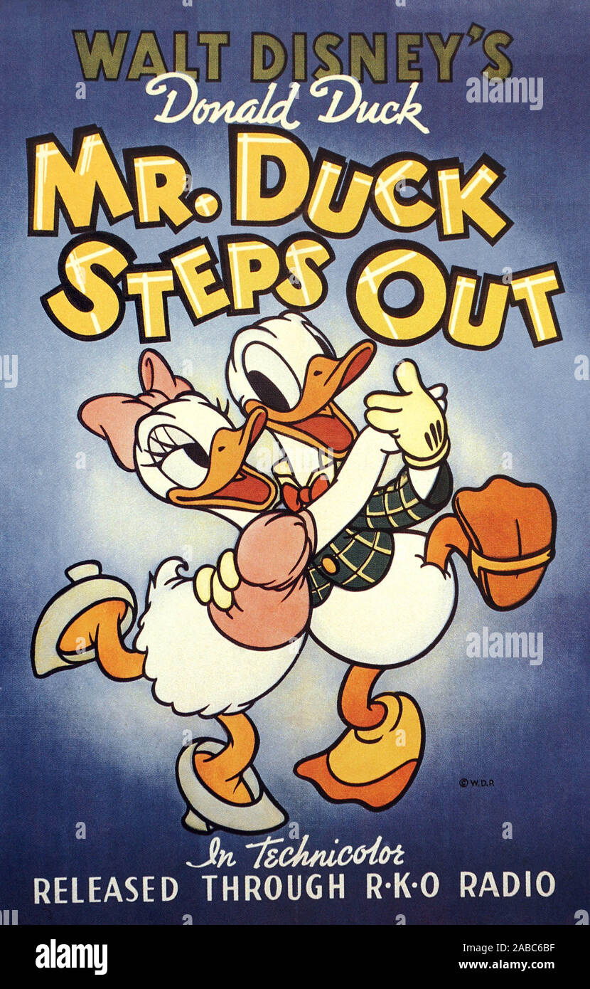 Mr Duck Steps Out Us Poster From Left Daisy Duck Donald Duck 1940
