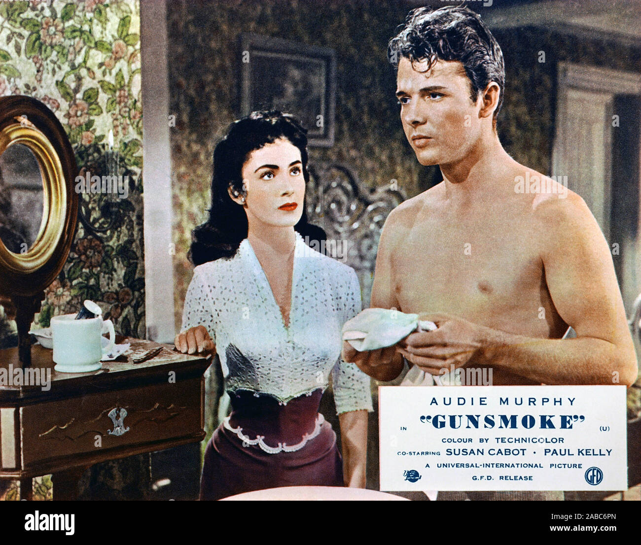 GUNSMOKE, from left: Susan Cabot, Audie Murphy, 1953 Stock Photo - Alamy