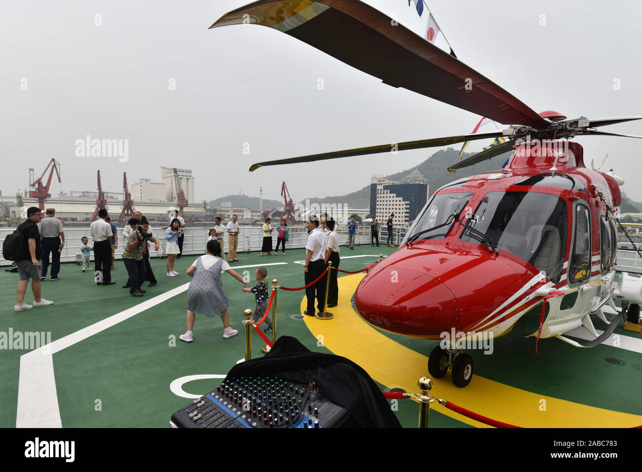 Local citizens visit the Xue Long 2 at Shekou Cruise Center in Shenzhen ...