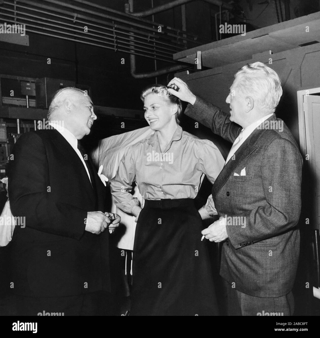 ANASTASIA, from left: Spyros Skouras, Ingrid Bergman, director Anatole ...