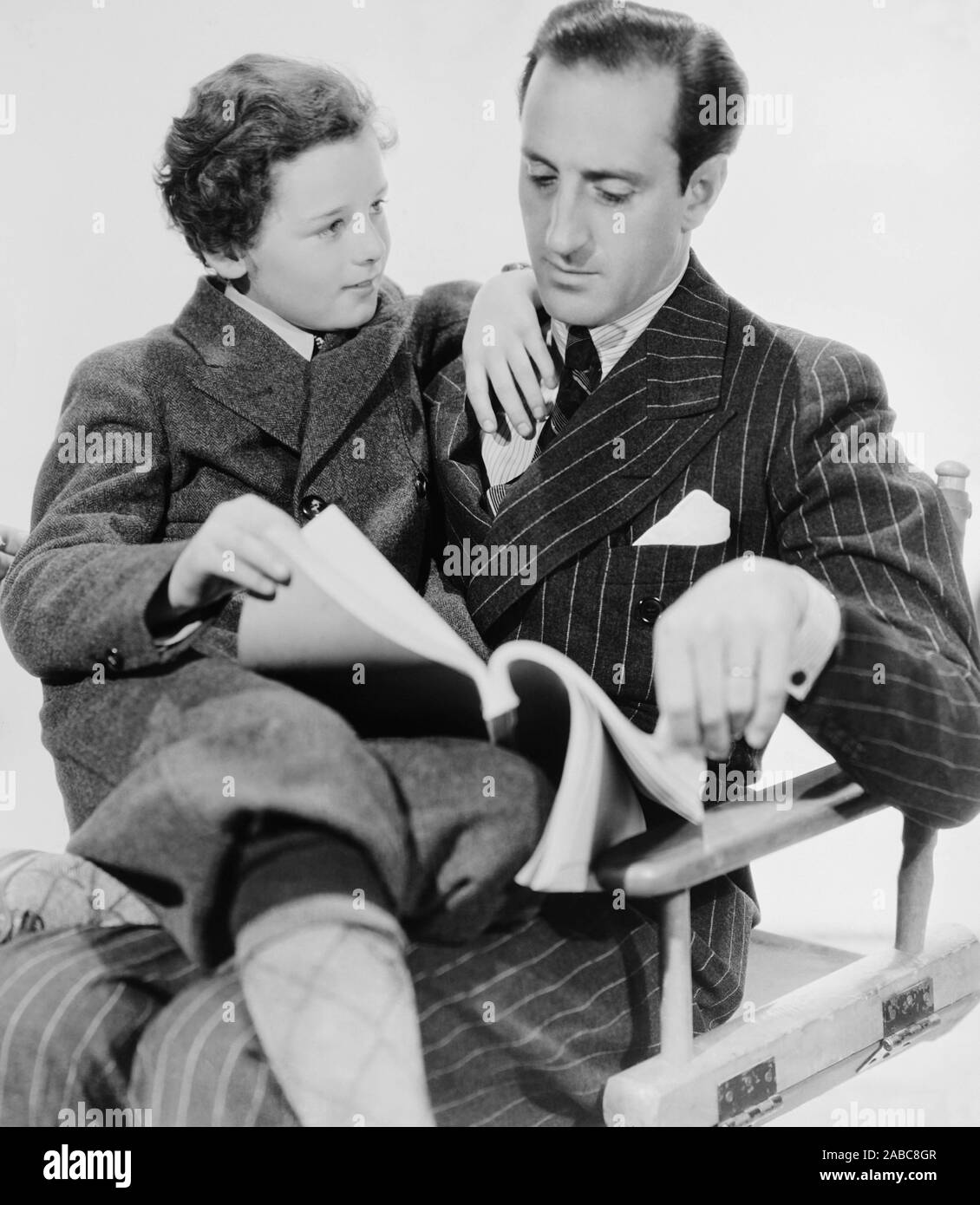 ANNA KARENINA, from left: Freddie Bartholomew, Basil Rathbone on set ...