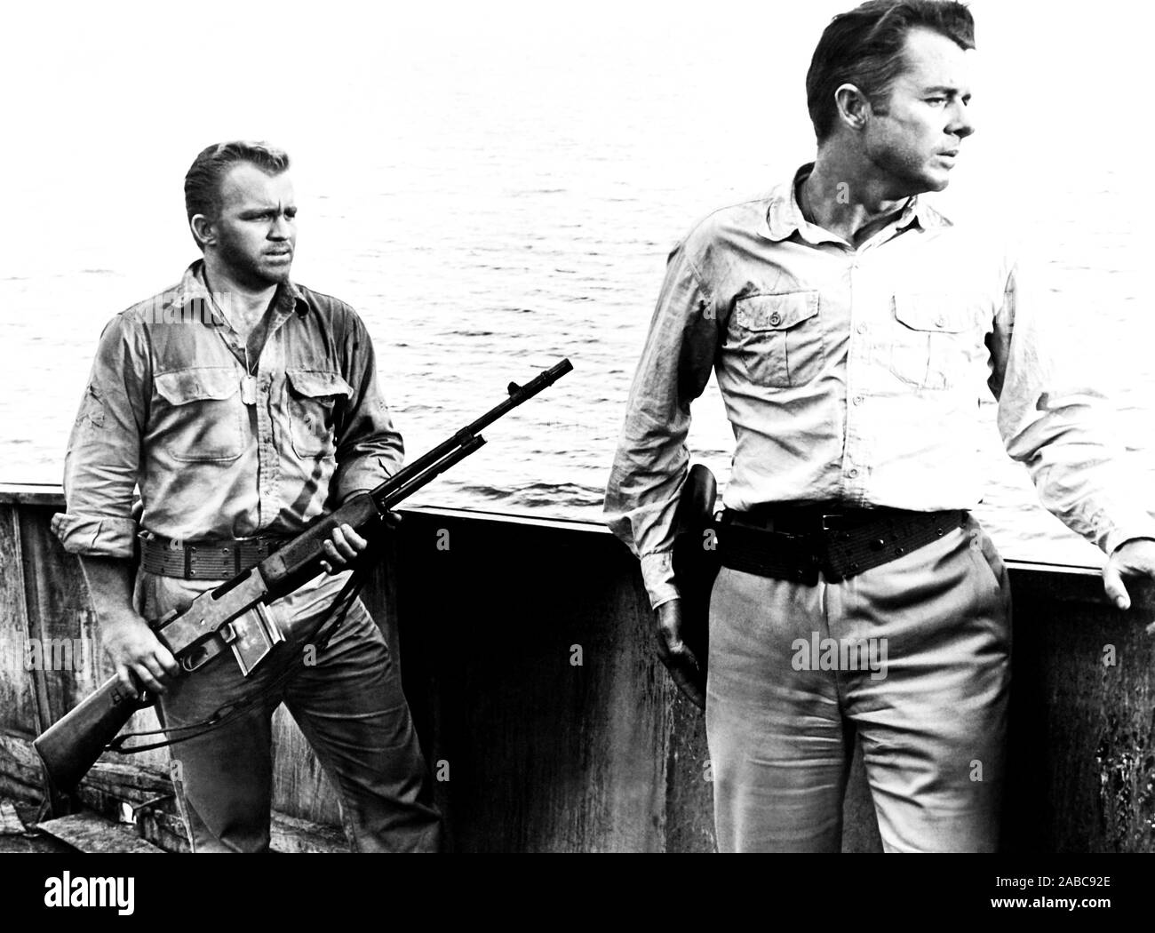 BATTLE AT BLOODY BEACH, from left, Gary Crosby, Audie Murphy, 1961, TM ...