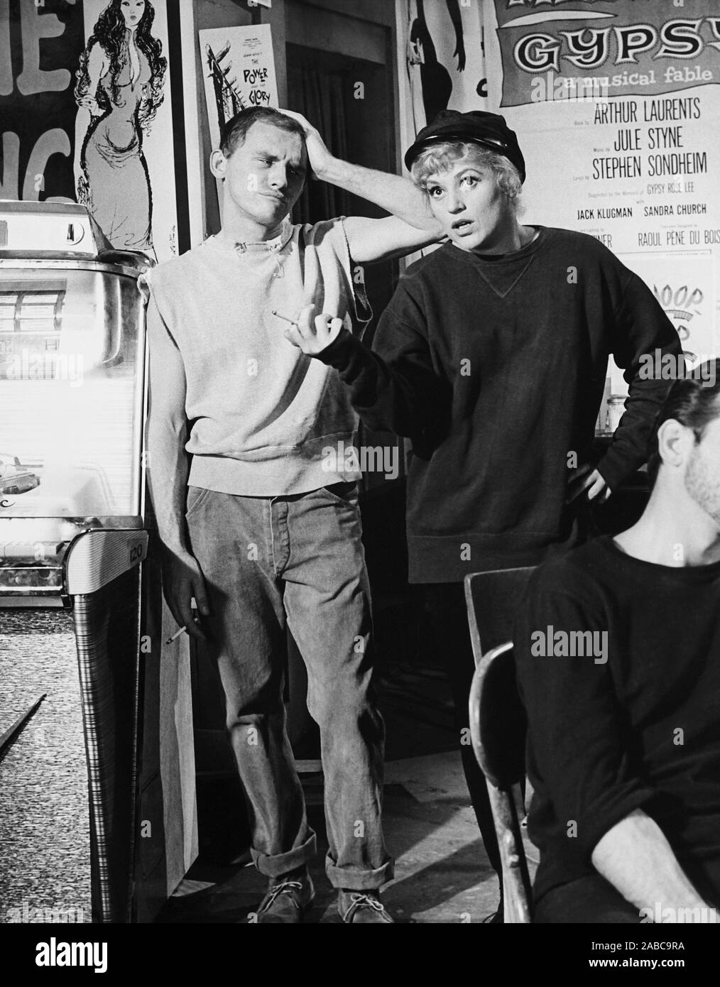 BELLS ARE RINGING, from left: Frank Gorshin, Judy Holliday, 1960 Stock ...