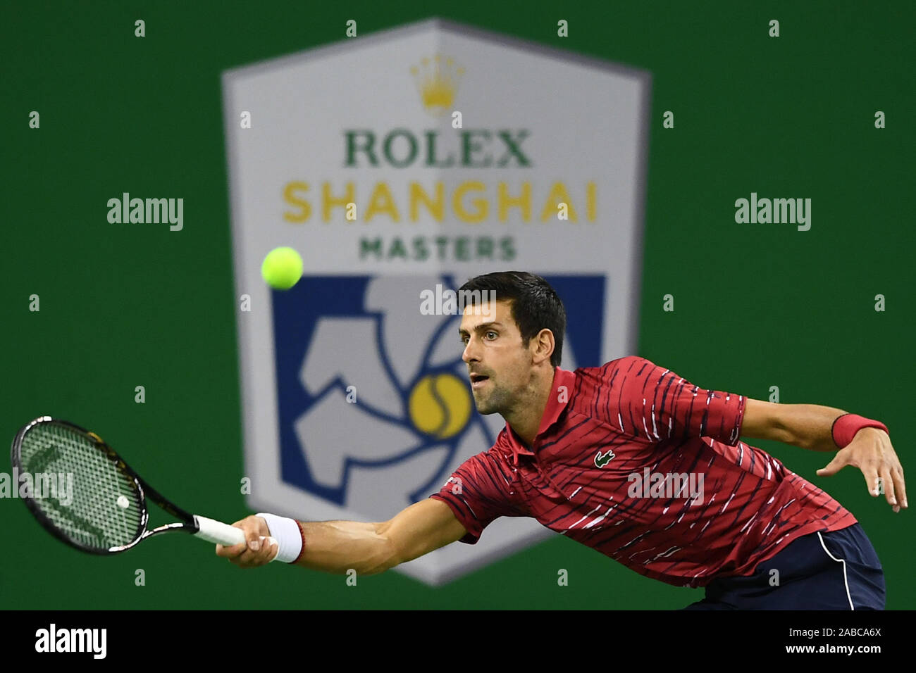 Serbian professional tennis player Novak Djokovic competes against ...