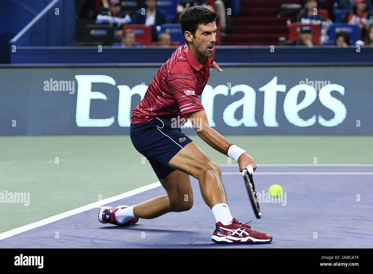Serbian professional tennis player Novak Djokovic competes against ...