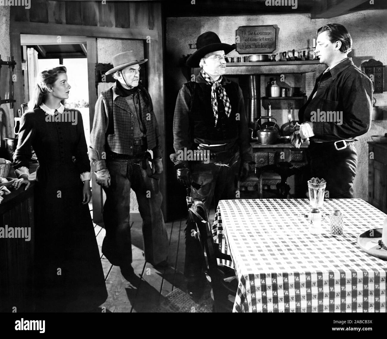 BLOOD ON THE MOON, from left, Barbara Bel Geddes, Bud Osborne, Tom ...