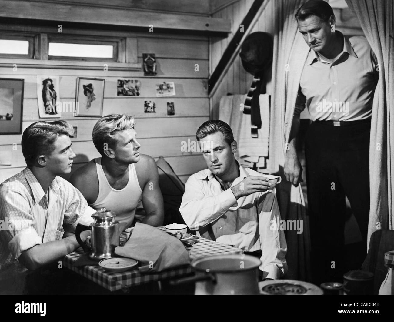 BLAZE OF NOON, from left: Johnny Sands, Sterling Hayden, William Holden ...