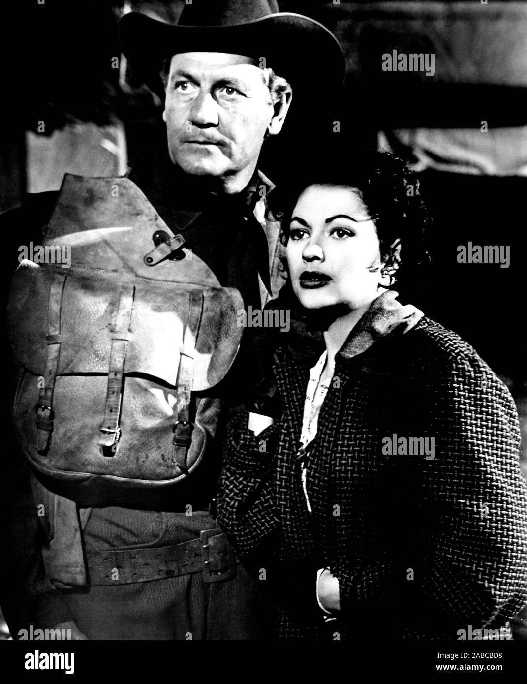 BORDER RIVER, from left, Joel McCrea, Yvonne De Carlo, 1954 Stock Photo ...