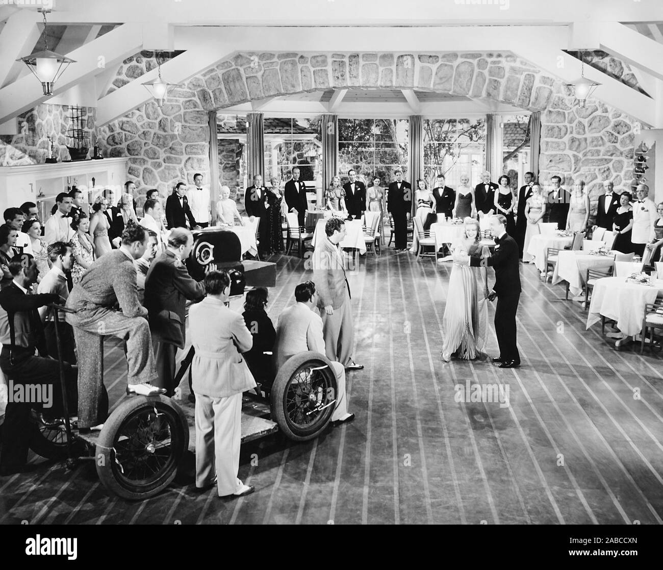 CAREFREE, standing center to right: director Mark Sandrich filming ...