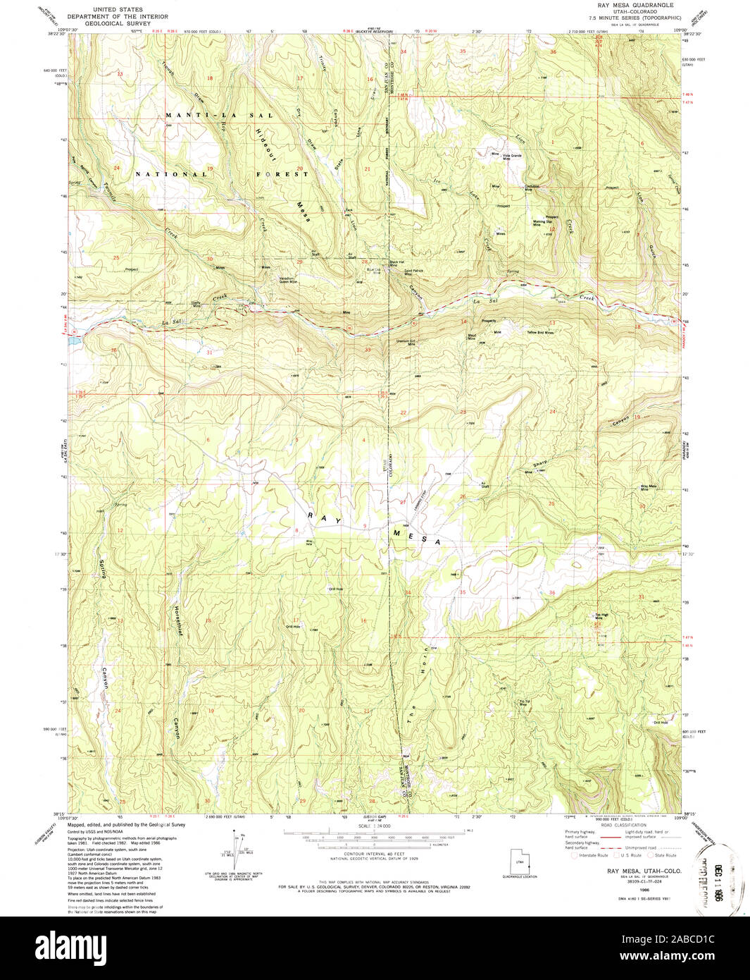 UT Ray Mesa 251478 1986 24000 Restoration Stock Photo - Alamy