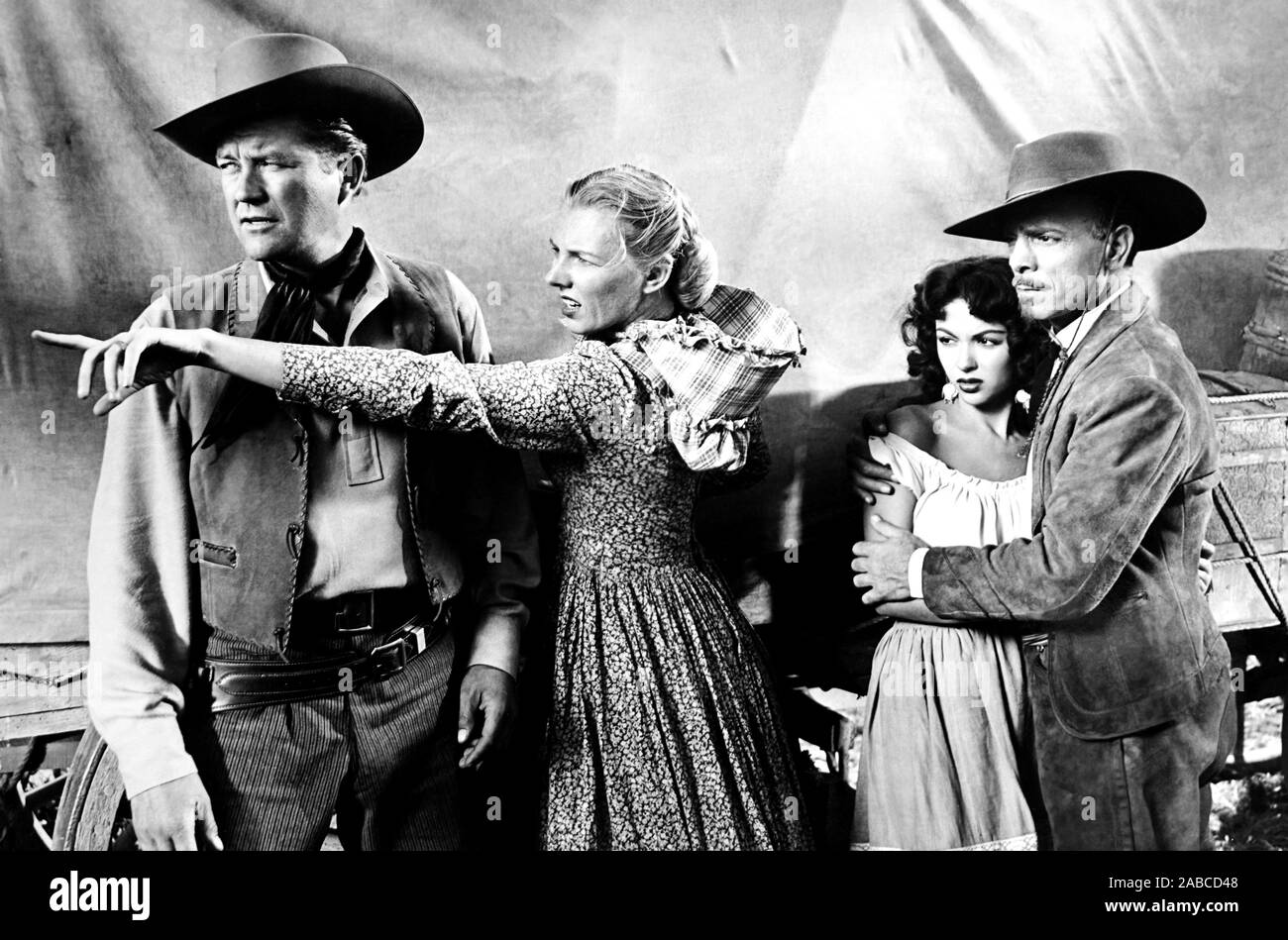 CATTLE TOWN, from left, Dennis Morgan, Mary Alan Hokanson, Rita Moreno ...
