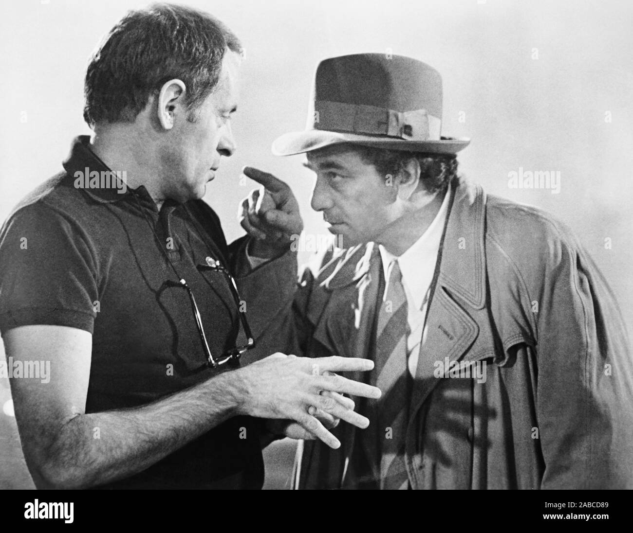 THE CHEAP DETECTIVE, from left: director Robert Moore, Peter Falk on set, 1978, © Columbia ...
