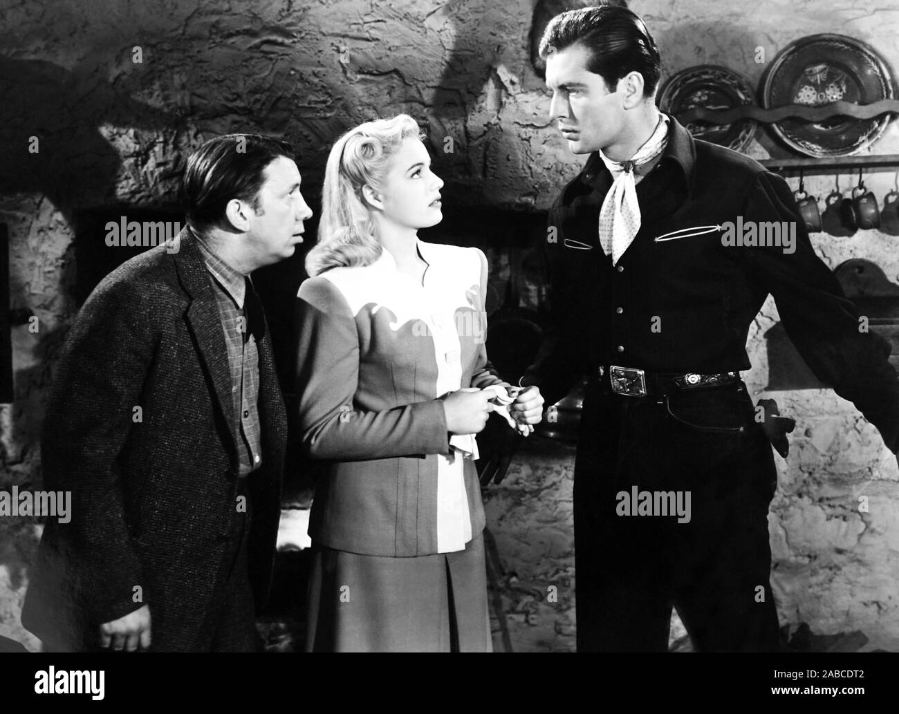 THE COWBOY AND THE BLONDE, from left, Fuzzy Knight, Mary Beth Hughes ...