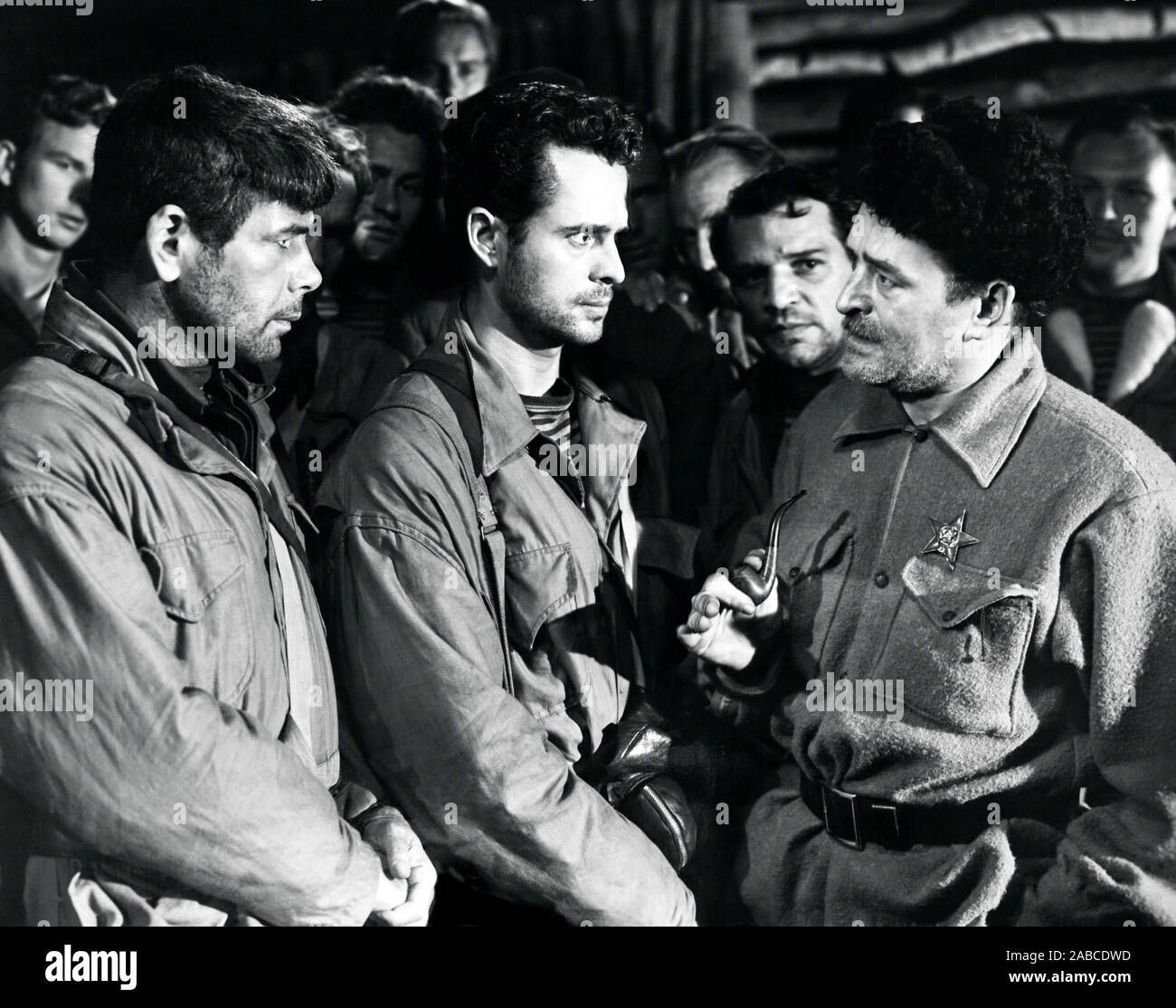 COUNTER-ATTACK, from left, Paul Muni, Larry Parks, Roman Bohnen, 1945 ...