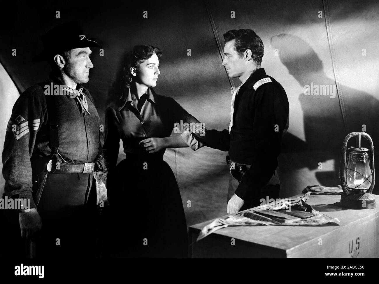 THE COMMAND, from left, James Whitmore, Joan Weldon, Guy Madison, 1954 Stock Photo - Alamy