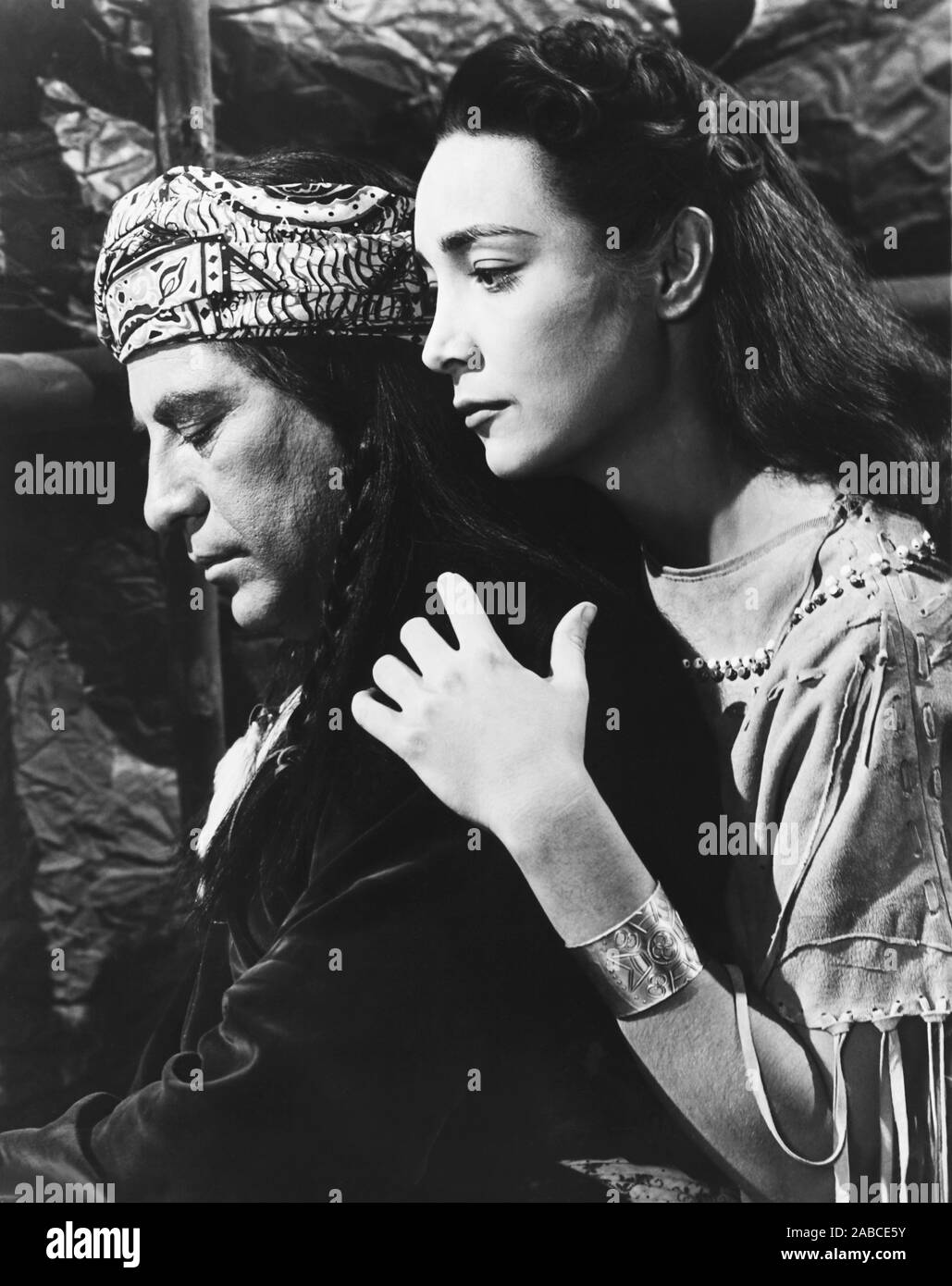 CONQUEST OF COCHISE, from left: John Hodiak, Joy Page, 1953 Stock Photo ...