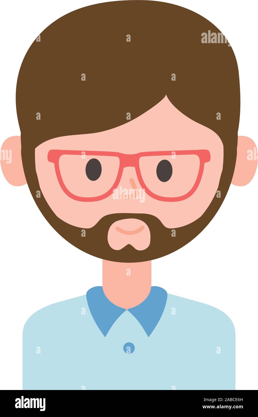 portrait young man character icon vector illustration Stock Vector ...