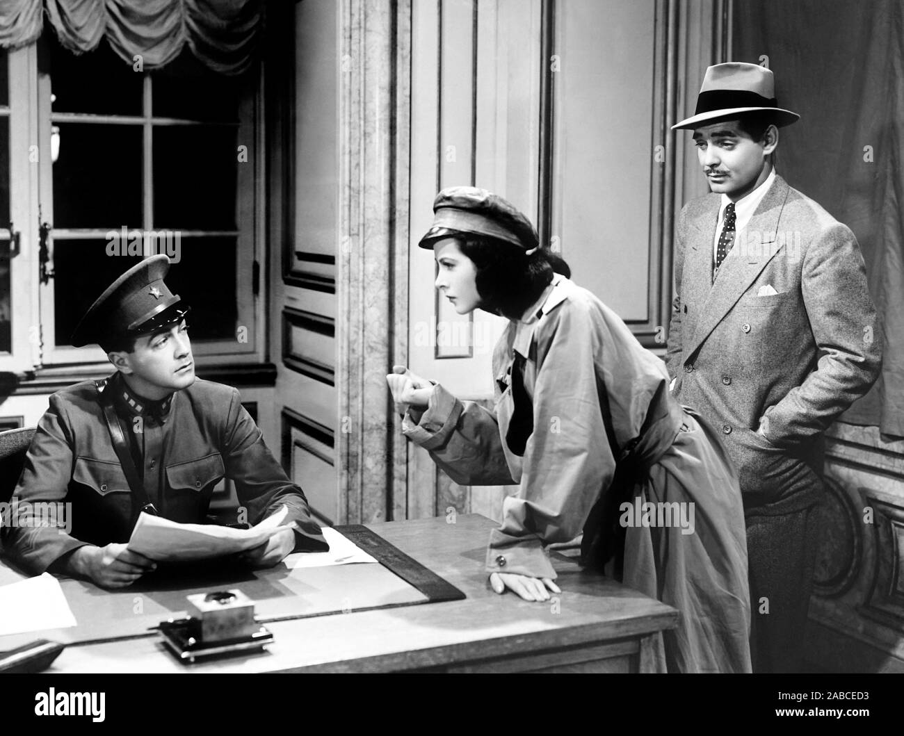 COMRADE X, from left, Edgar Barrier, Hedy Lamarr, Clark Gable, 1940 ...