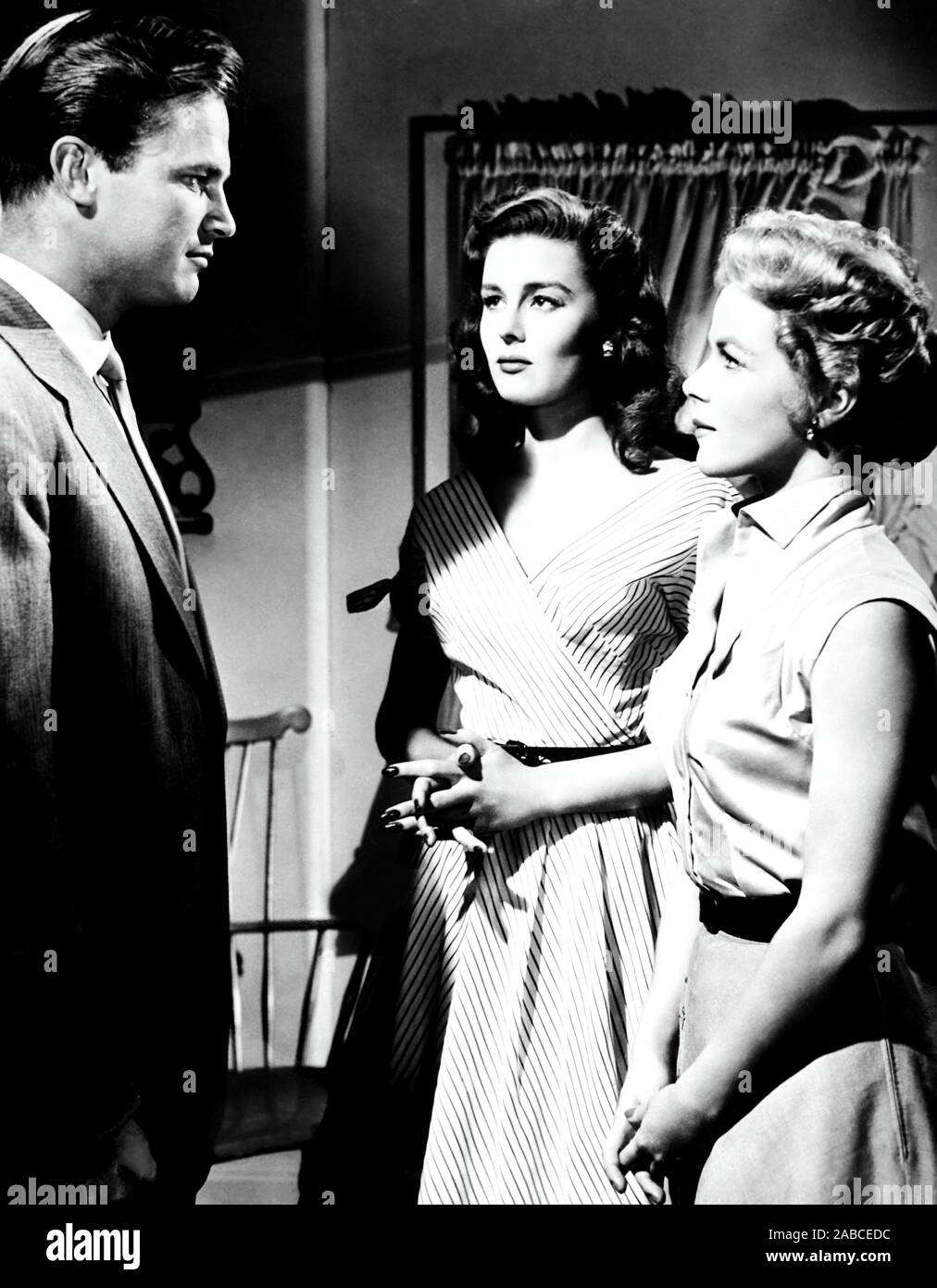 CODE TWO, from left, Ralph Meeker, Elaine Stewart, Sally Forrest, 1953 ...