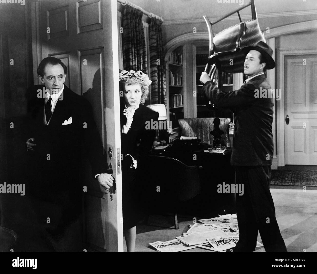 DANGEROUS BLONDES, from left: John Abbott, Evelyn Keyes, Allyn Joslyn ...