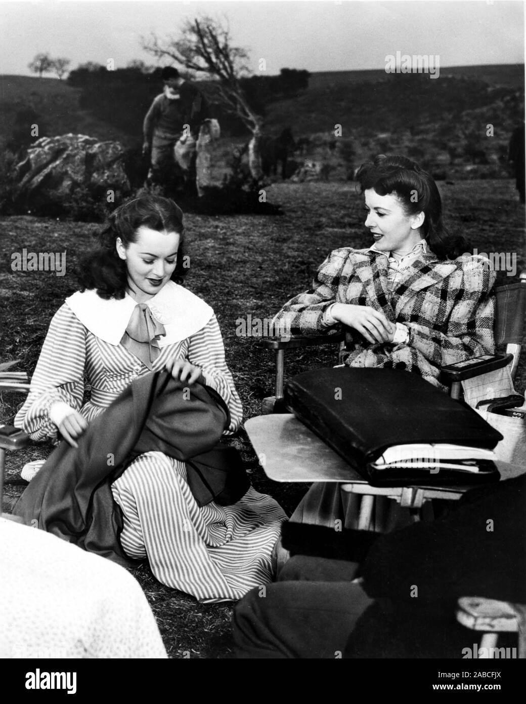 DEVOTION, from left, Olivia de Havilland, Ida Lupino, on location, 1946 Stock Photo - Alamy