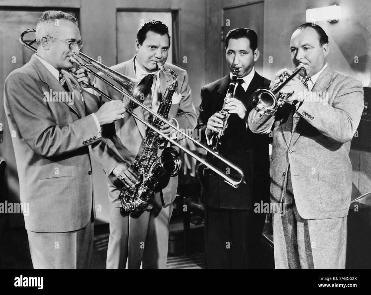 DISC JOCKEY, from left: Tommy Dorsey, Vido Musso, 1951 Stock Photo - Alamy