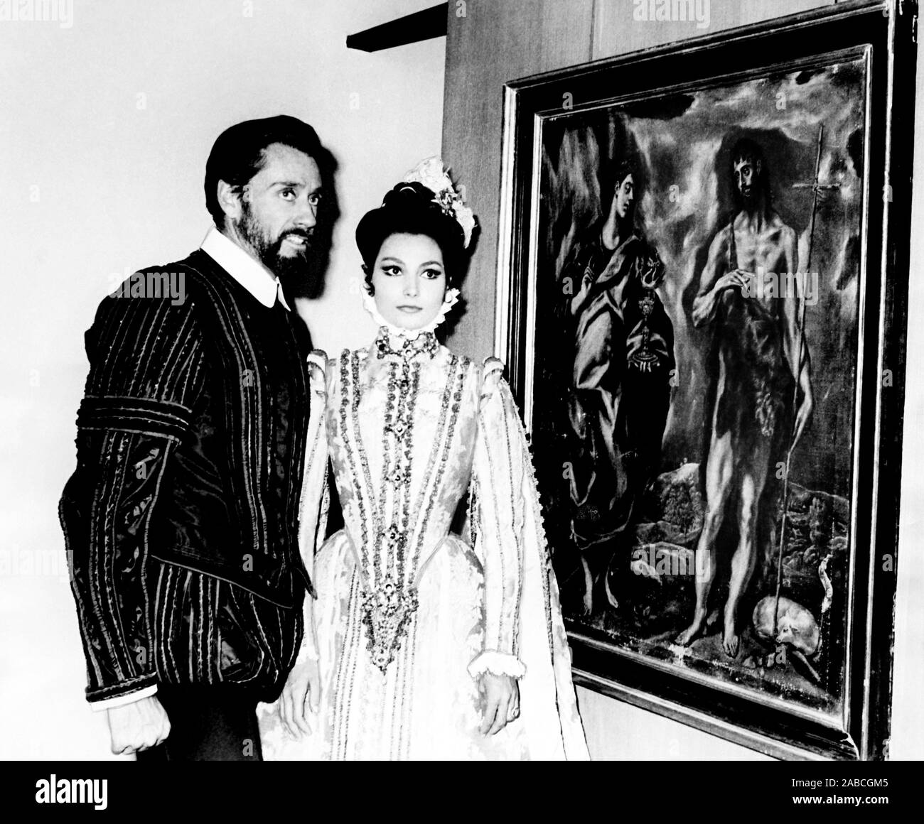 EL GRECO, from left, Mel Ferrer, Rosanna Schiaffino, on location in ...