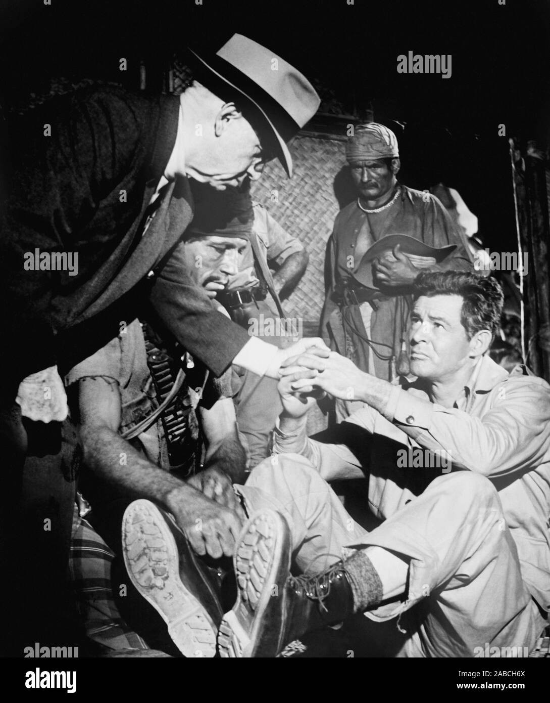 ESCAPE TO BURMA, face to face from left: director Allan Dwan, Robert ...