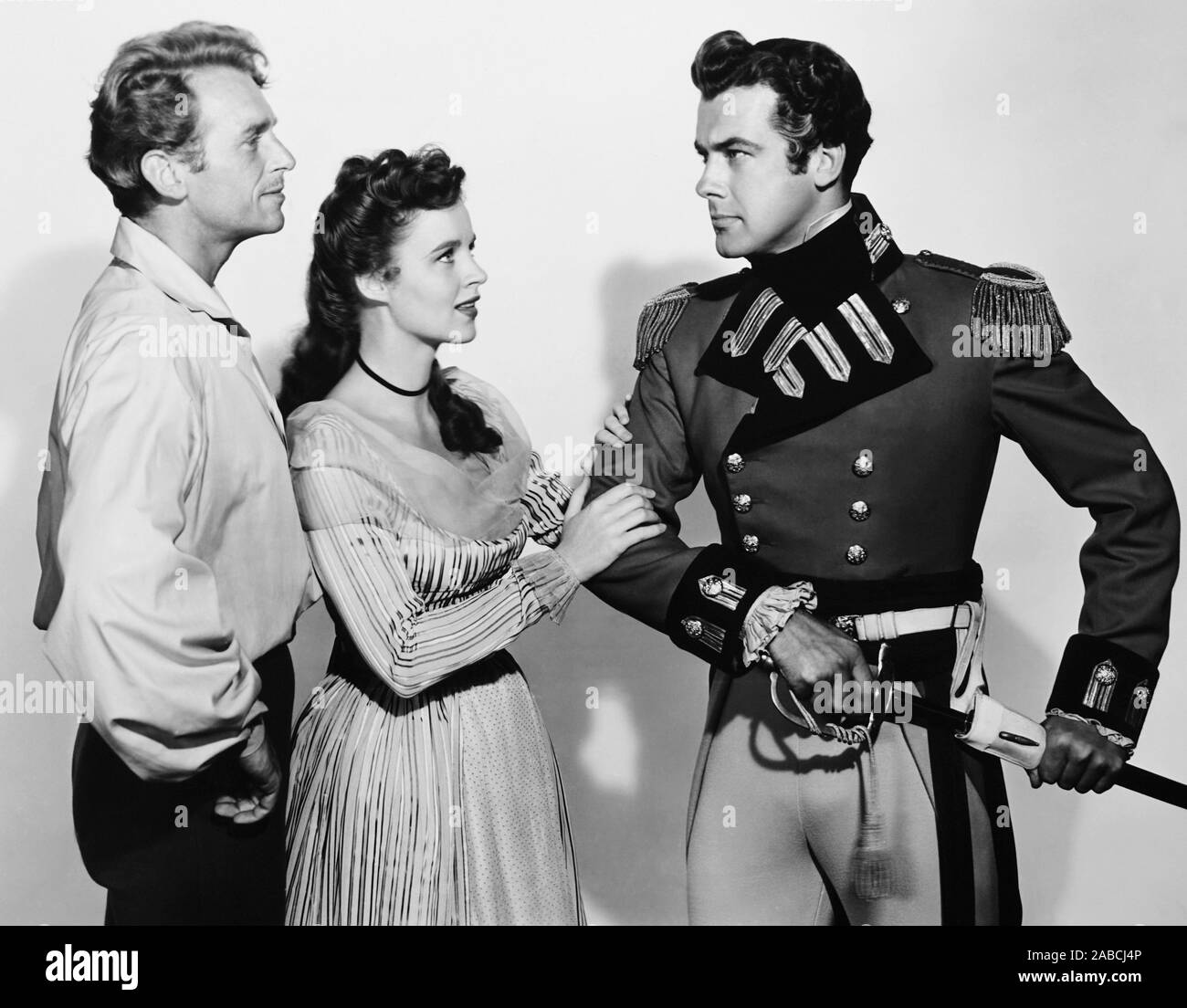 THE FIGHTING O'FLYNN, from left: Douglas Fairbanks Jr., Helena Carter ...