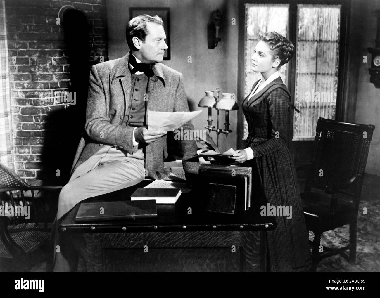 THE FIRST TEXAN, from left, Joel McCrea, Felicia Farr, 1956 Stock Photo ...