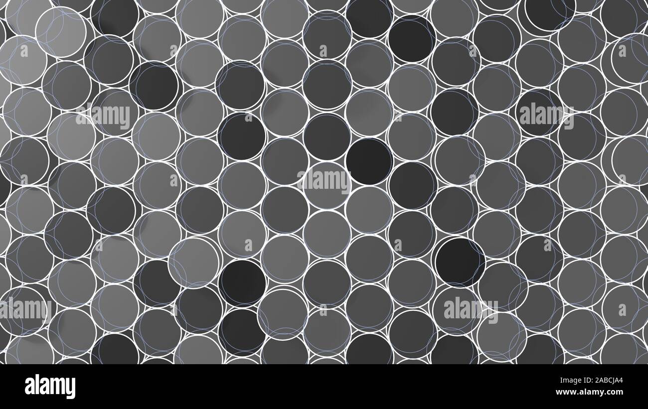 Abstract background of colorful outline cylinders. 3D illustration ...