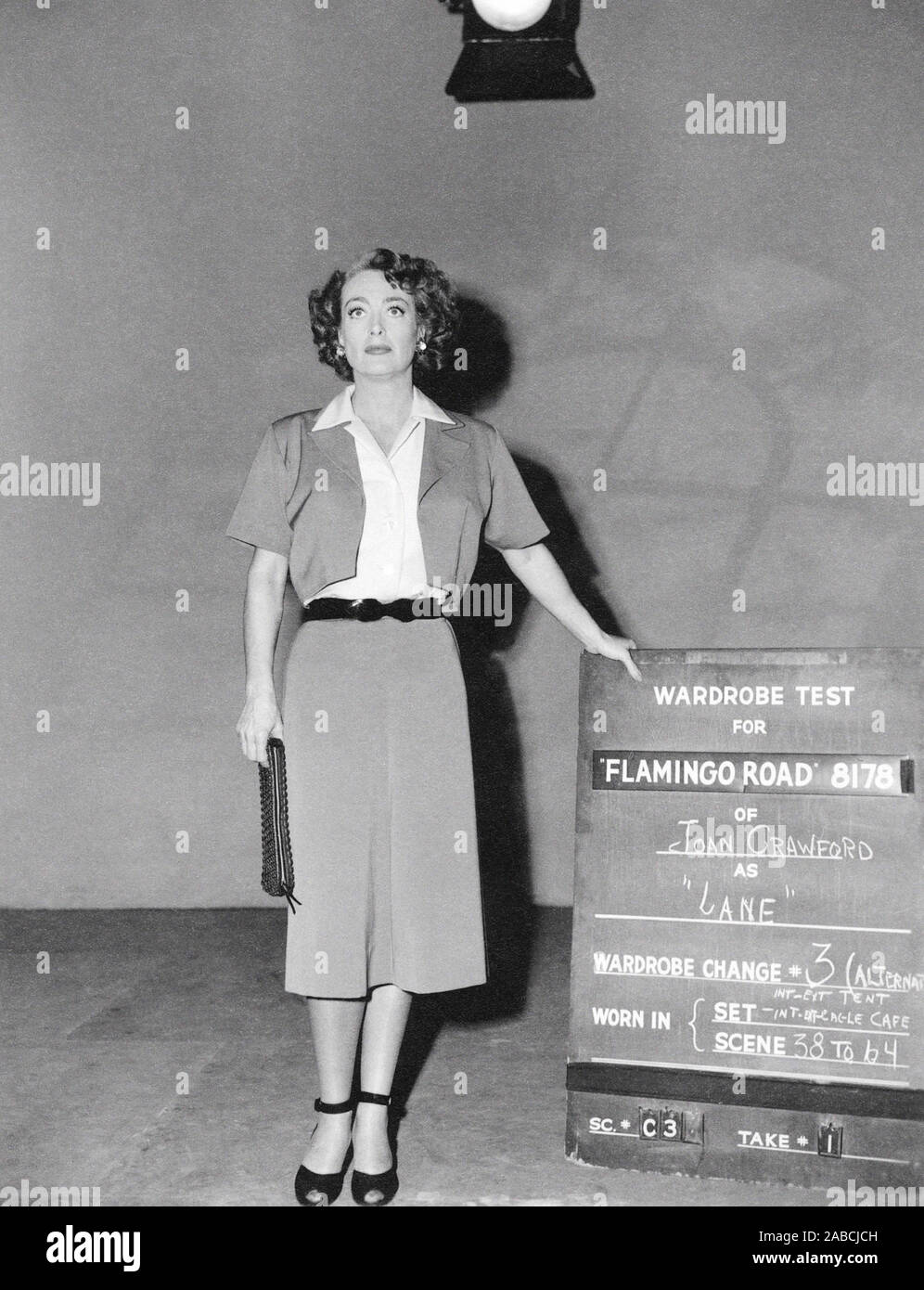 FLAMINGO ROAD, Joan Crawford wardrobe test, 1949 Stock Photo - Alamy