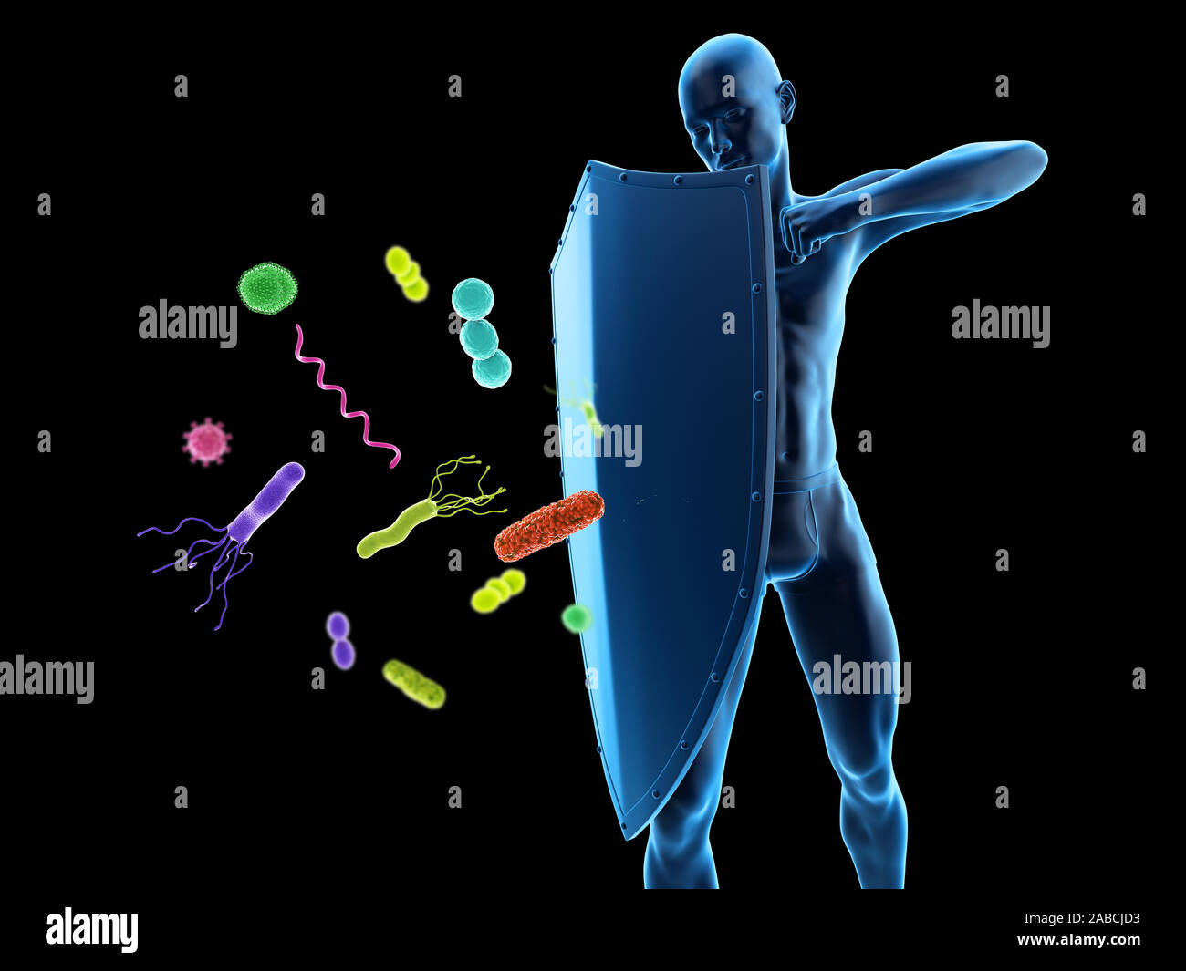 3d rendered conceptual immune defense illustration Stock Photo - Alamy