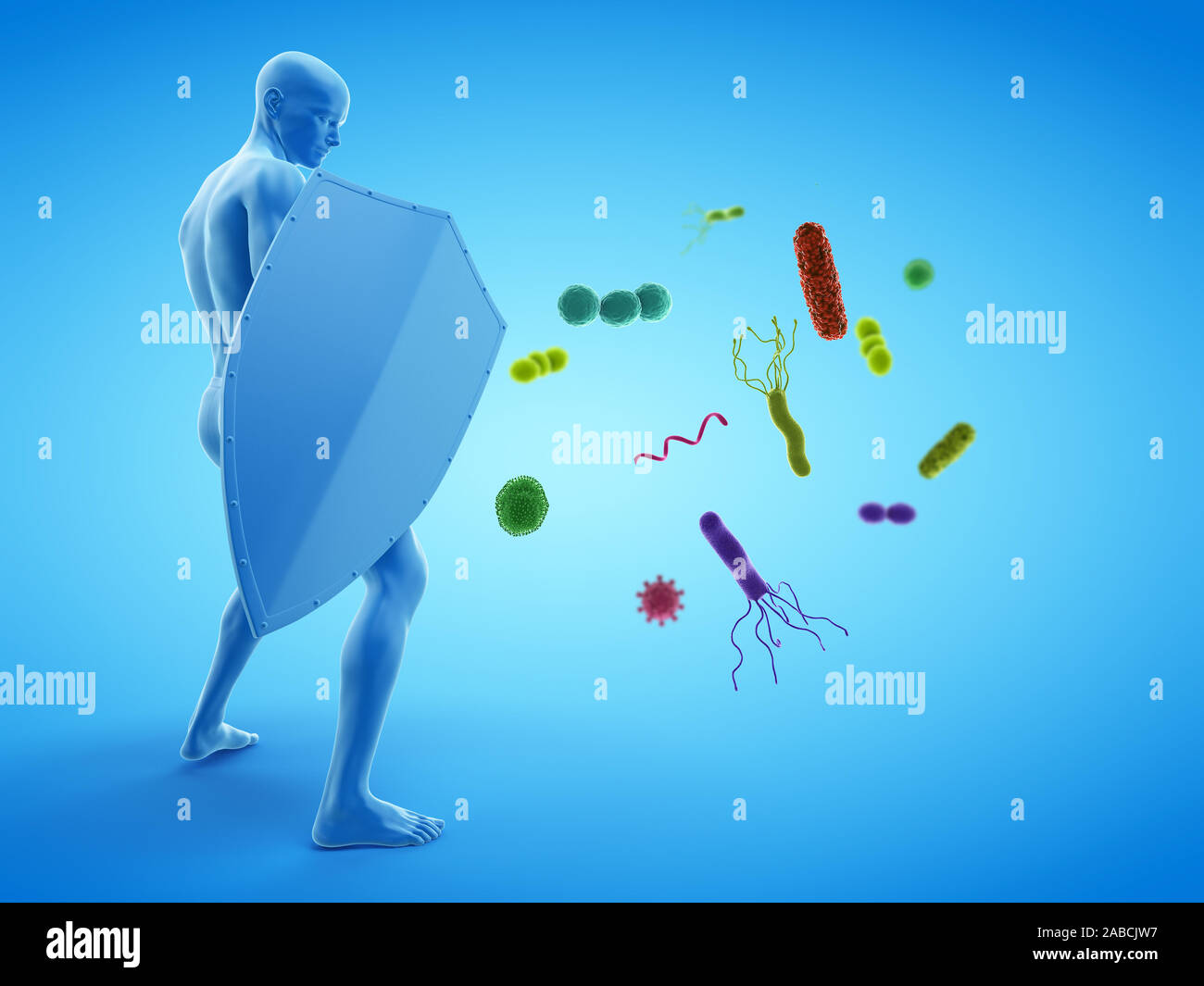 3d rendered conceptual immune defense illustration Stock Photo - Alamy