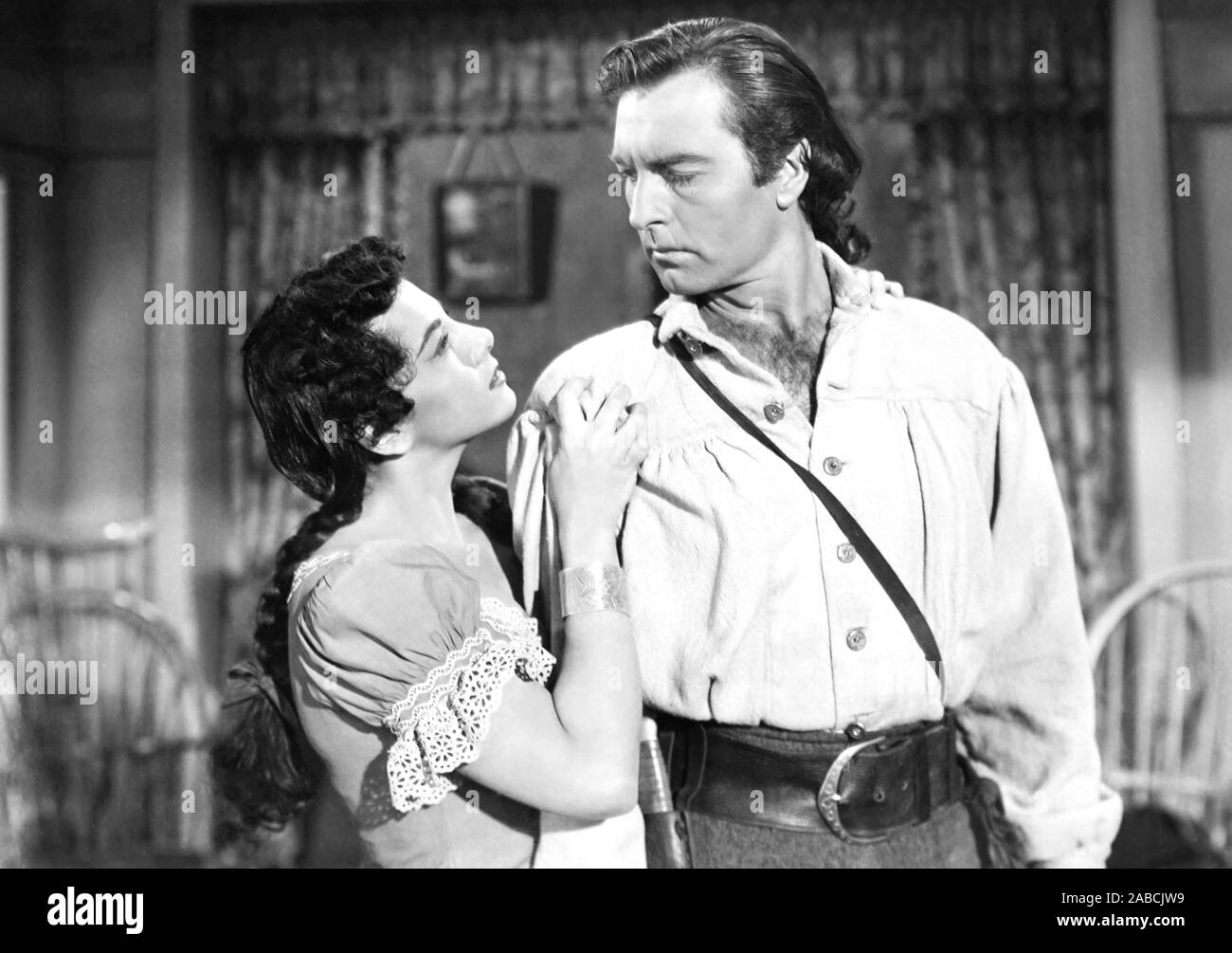 FORT TI, from left, Phyllis Fowler, George Montgomery, 1953 Stock Photo ...