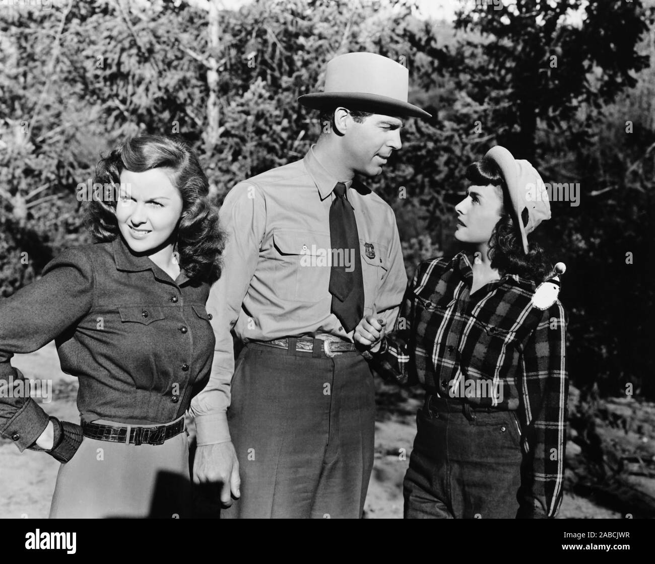 THE FOREST RANGERS, from left, Susan Hayward, Fred MacMurray, Paulette ...
