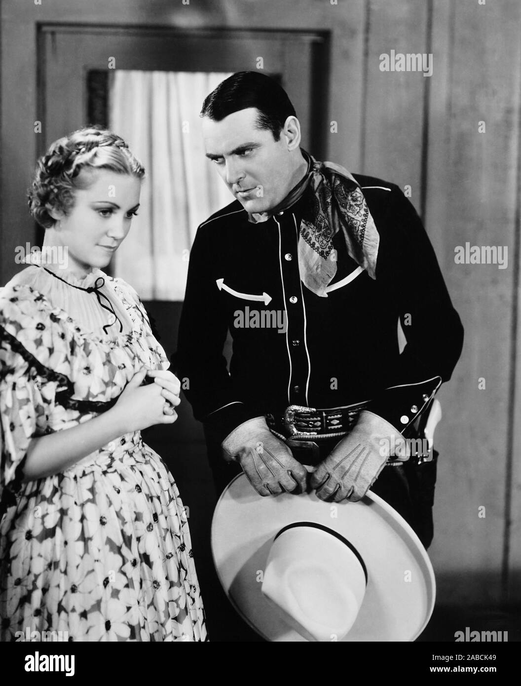 THE FUGITIVE SHERIFF, from left: Beth Marion, Ken Maynard, 1936 Stock ...
